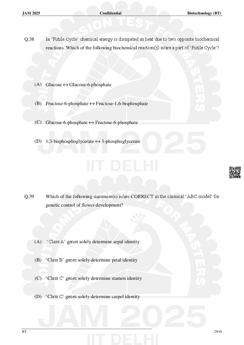 IIT JAM 2025 Question Paper with Answer Key: Download PDFs - AglaSem Admission