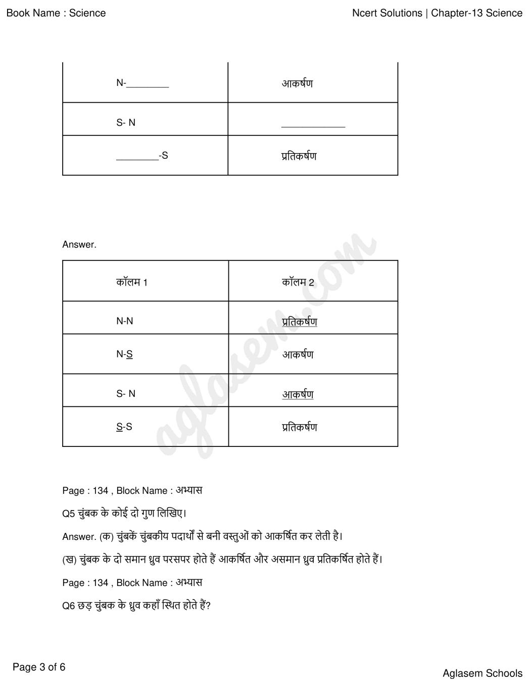 NCERT Solutions Class 6 Science Chapter 13 