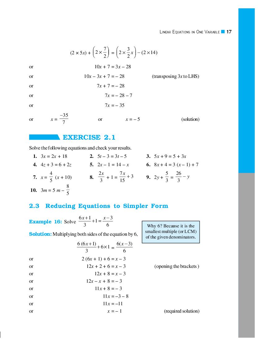 NCERT Book Class 8 Maths Chapter 2 Linear Equations In One Variable PDF 