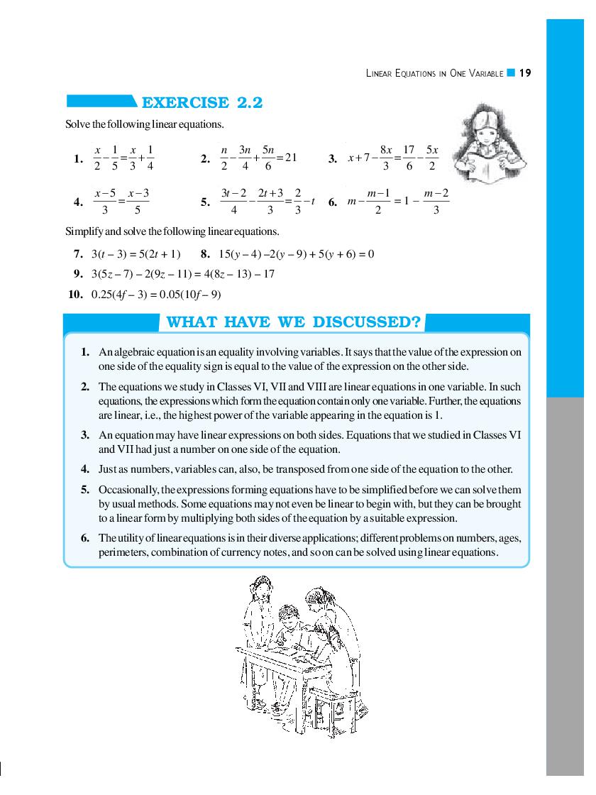 NCERT Book Class 8 Maths Chapter 2 Linear Equations In One Variable PDF NCERT Book Class 8 Maths Chapter 2 Linear Equations In One Variable PDF