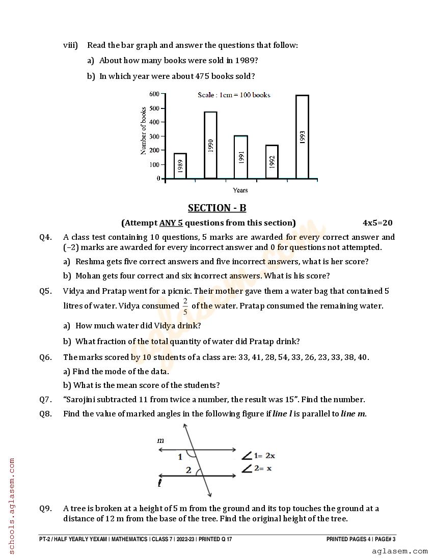 Class 7 Maths Half Yearly Question Paper 2024 Download 7th Half Class 7 Maths Half Yearly Question Paper 2024 Download 7th Half