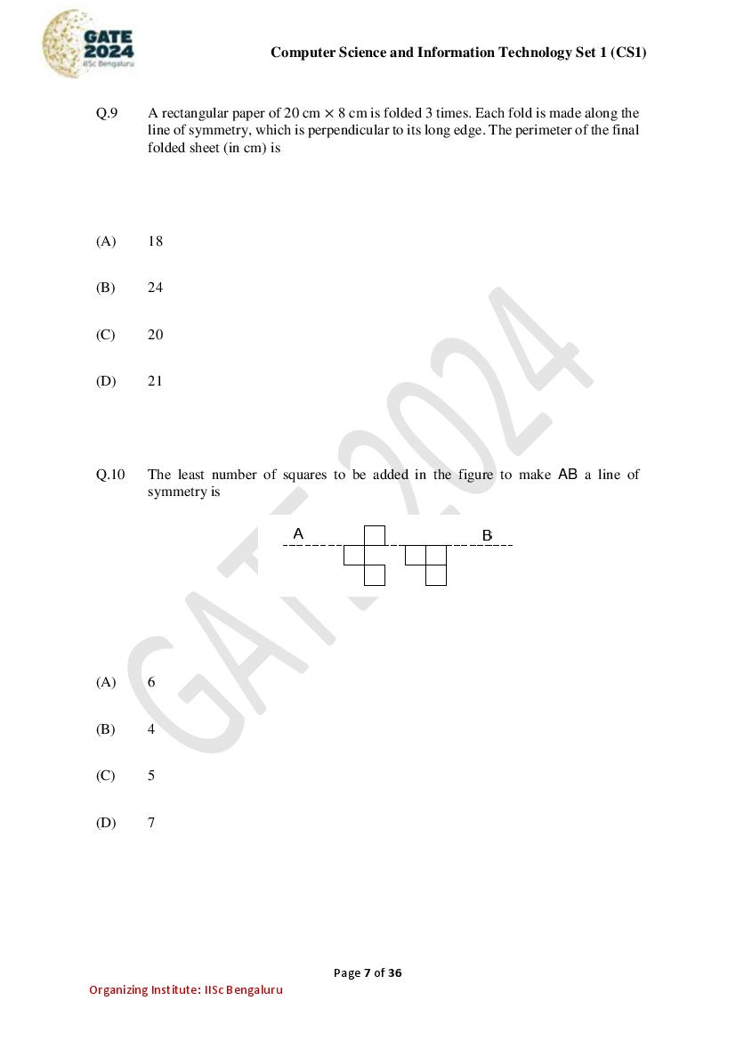 GATE 2024 Question Paper with Answers: PDF Download Now - AglaSem Admission
