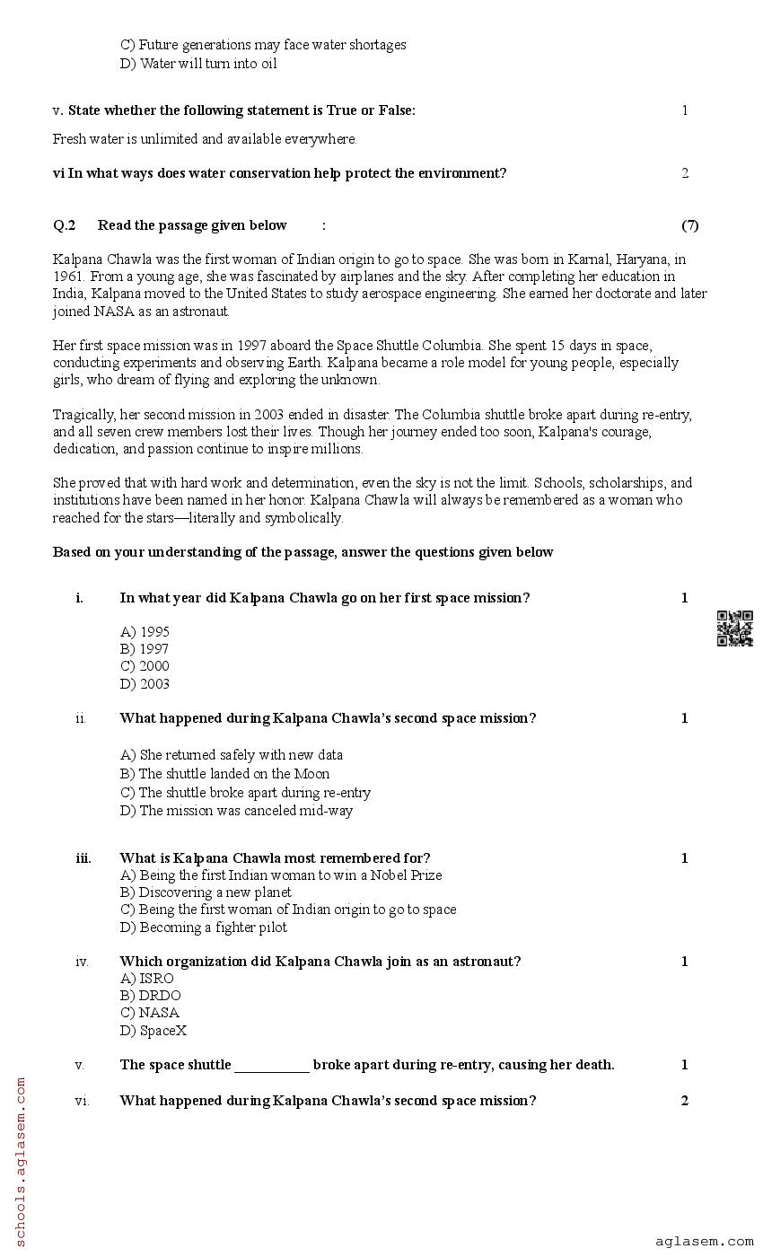 Class 8 English Mid Term Sample Paper 2025 PDF | Download PT1 / Term 1 ...
