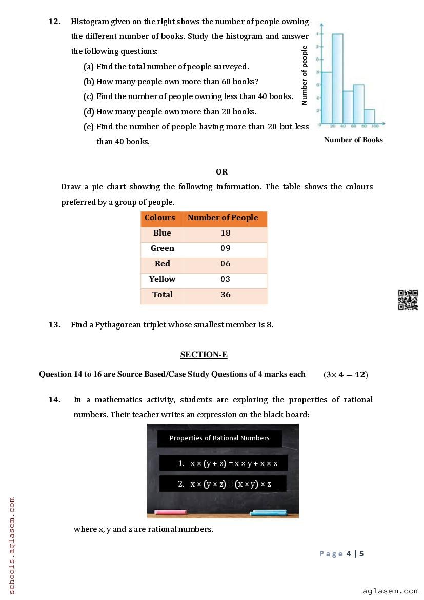 Class 8 Maths Mid Term Sample Paper 2025 PDF | Download PT1 / Term 1 Practice Paper - AglaSem