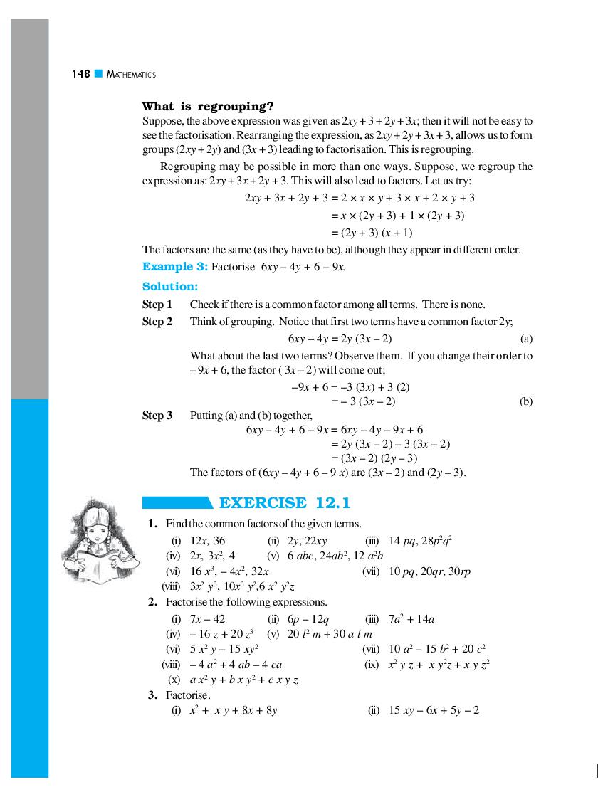 NCERT Book Class 8 Maths Chapter 12 Factorisation PDF NCERT Book Class 8 Maths Chapter 12 Factorisation PDF