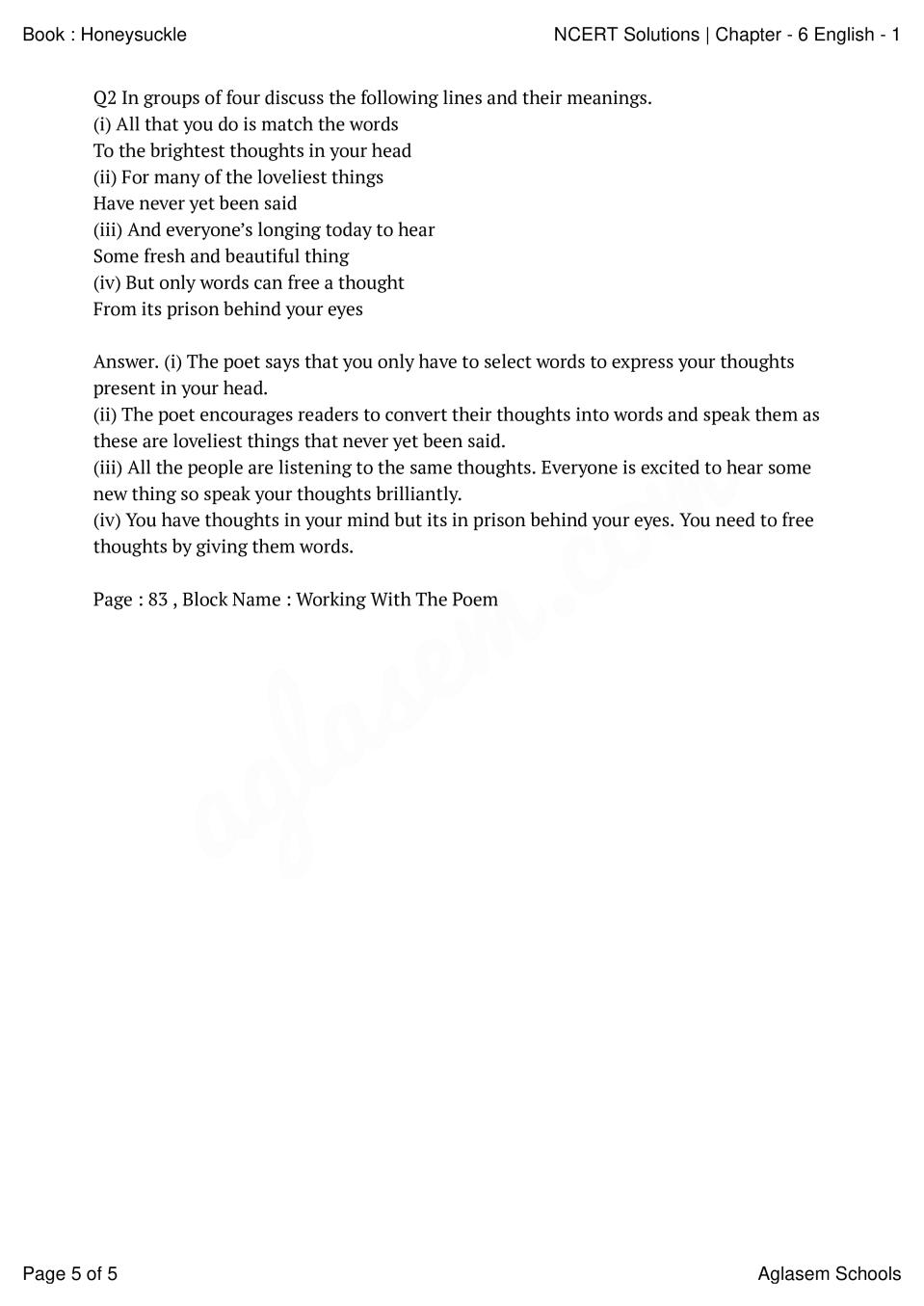 NCERT Solutions For Class 6 English Chapter 6 Who I Am AglaSem Schools NCERT Solutions For Class 6 English Chapter 6 Who I Am AglaSem Schools