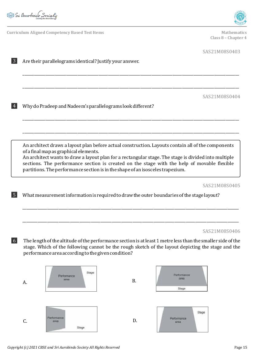 Class 8 Maths Competency Based Questions 2025 - Download PDF - AglaSem