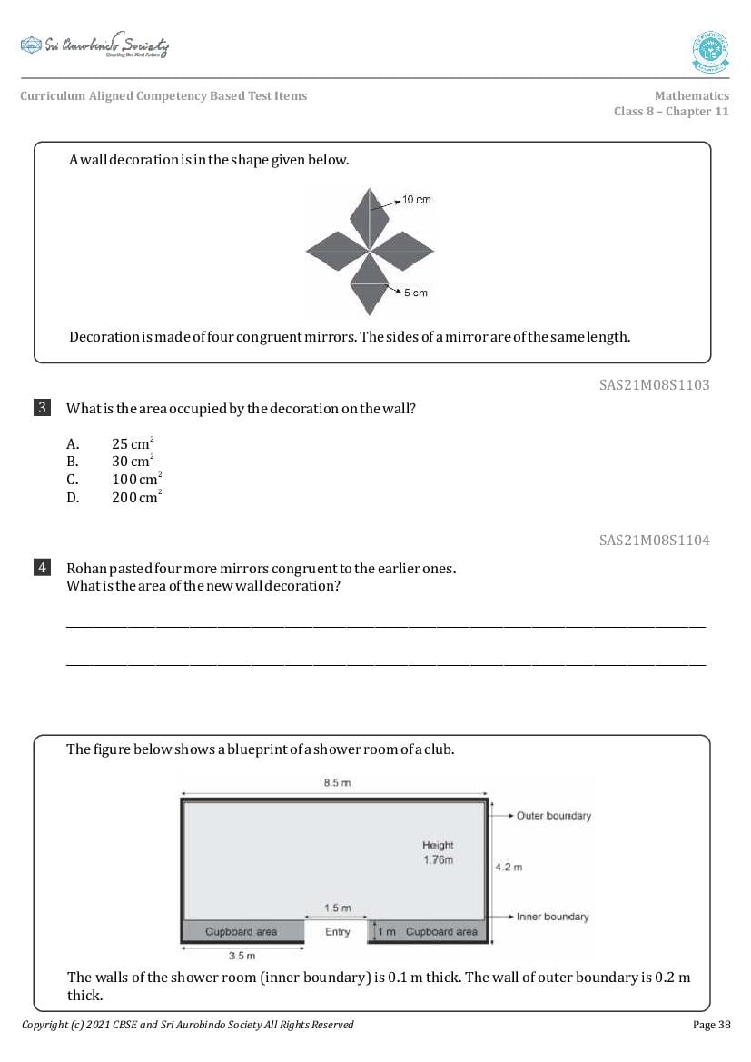 Class 8 Maths Competency Based Questions 2025 - Download PDF - AglaSem