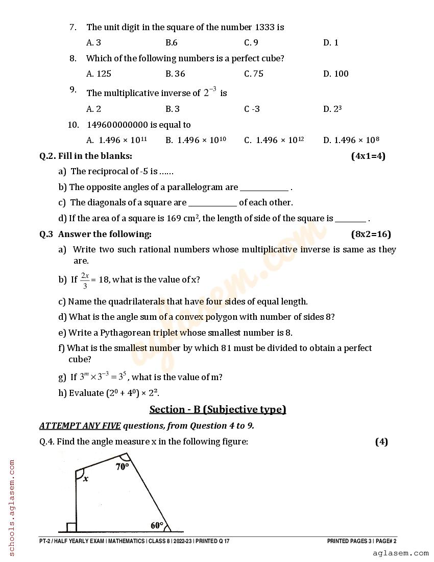 Class 8 Maths Half Yearly Question Paper 2024 Download 8th Half Class 8 Maths Half Yearly Question Paper 2024 Download 8th Half