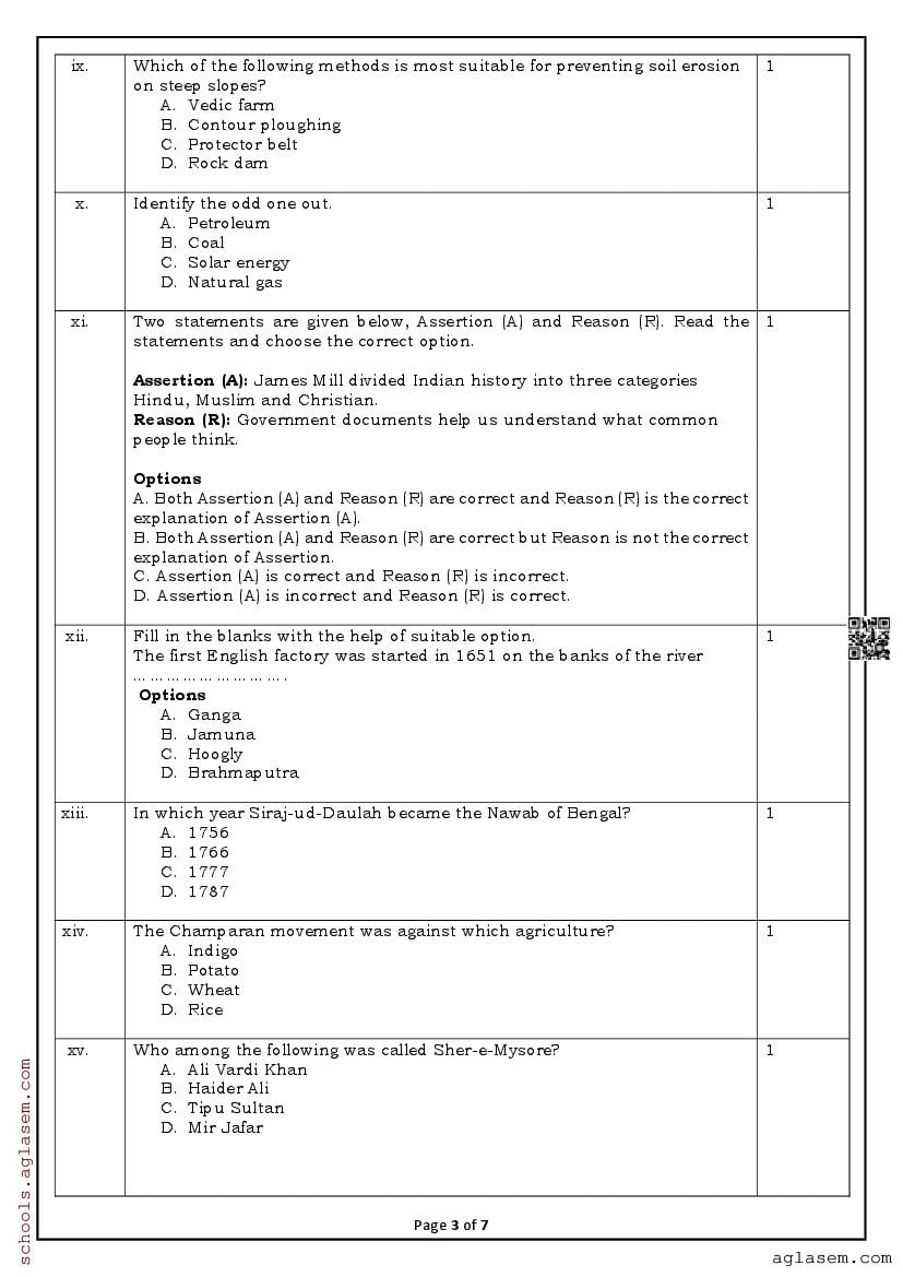 Class 8 Social Science Mid Term Sample Paper 2025 PDF | Download PT1 / Term 1 Practice Paper ...