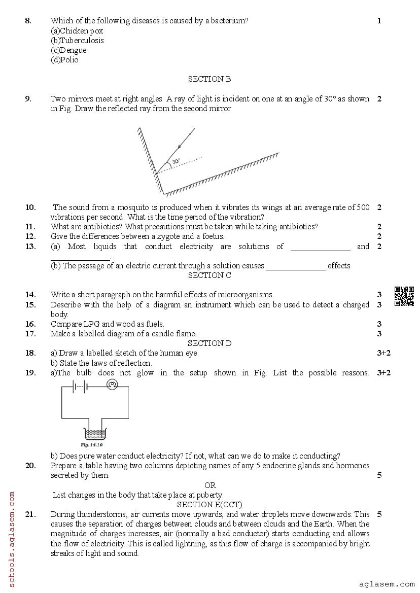 Class 8 Science Question Paper 2024 (PDF) - Download 8th Annual Exam Science Question Paper ...