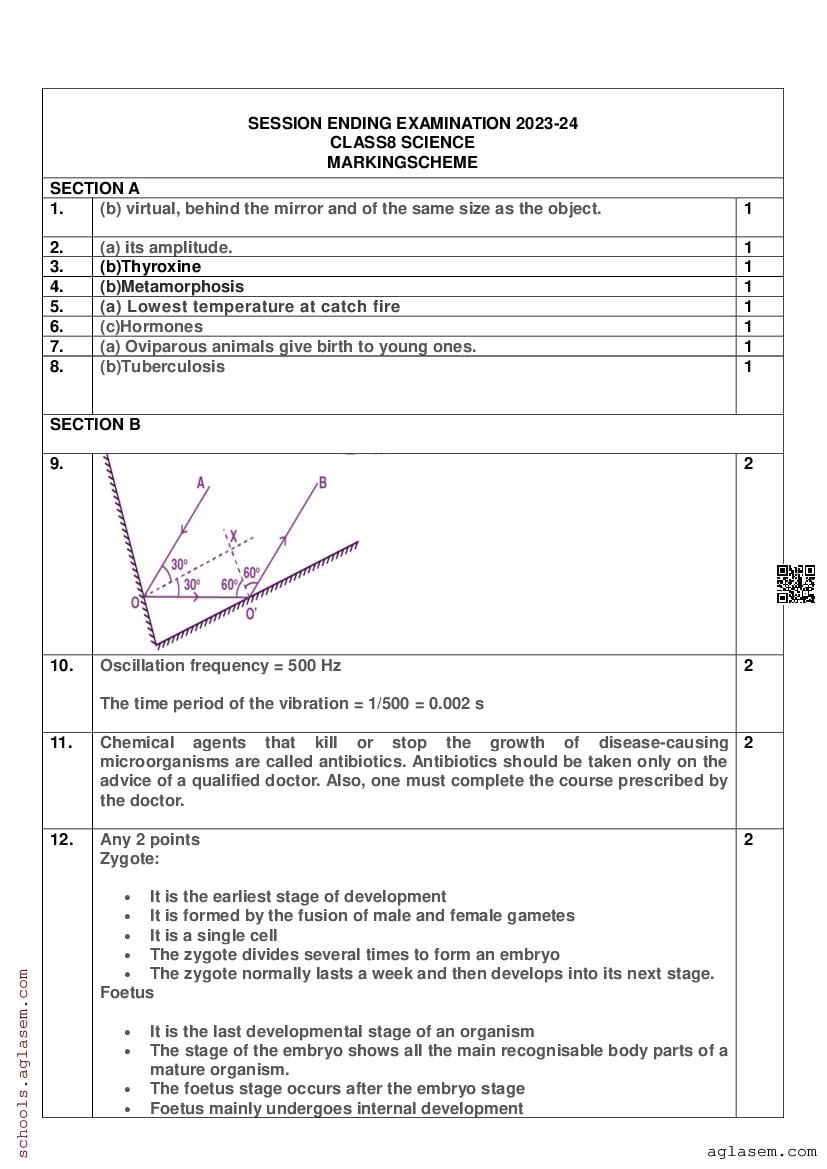 Class 8 Science Question Paper 2024 (PDF) - Download 8th Annual Exam Science Question Paper ...