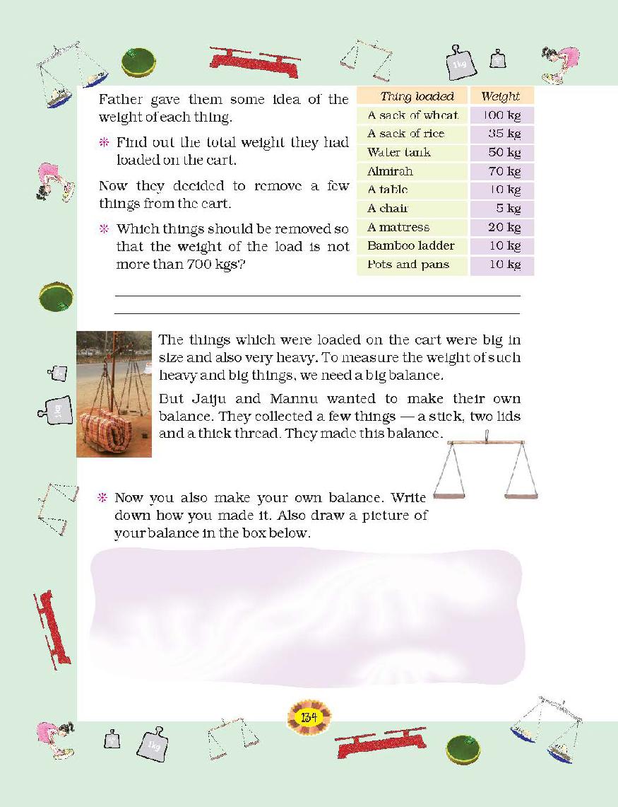 NCERT Book Class 4 Maths Chapter 12 How Heavy How Light 