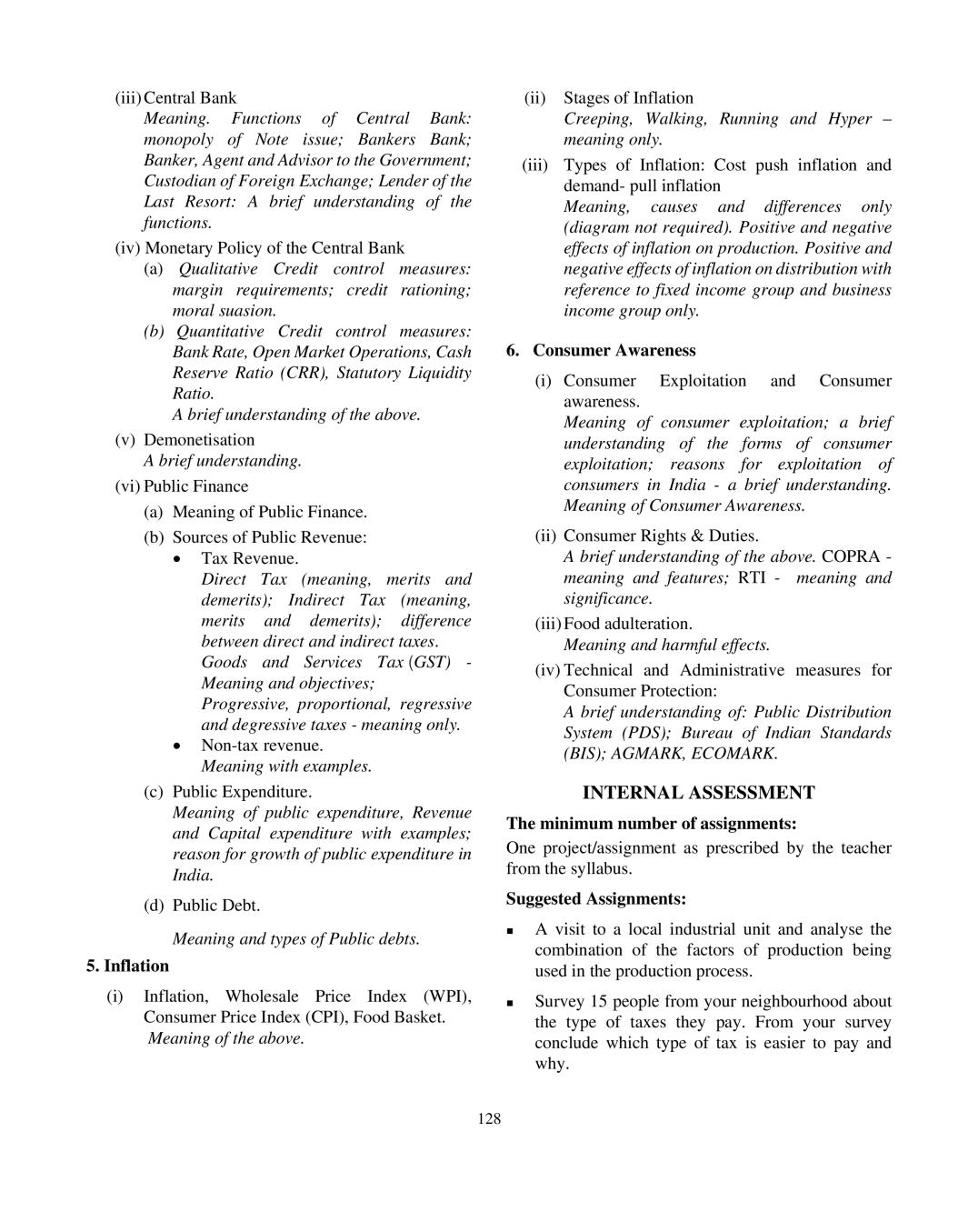 ICSE Economics Syllabus 2020 2021 For Class 9 Class 10 AglaSem Schools