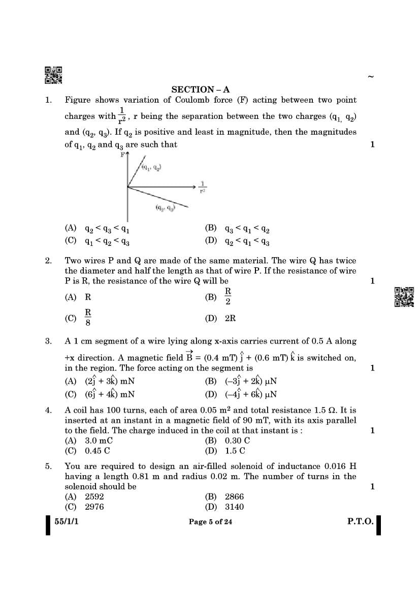 Class 12 Physics Question Paper 2025 (PDF) - Download 12th Std Annual ...