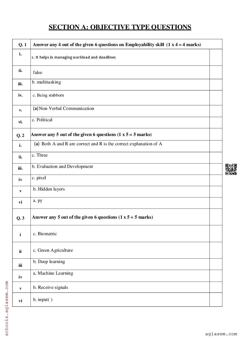 Class 9 Artificial Intelligence Question Paper 2024 (PDF) - Download ...