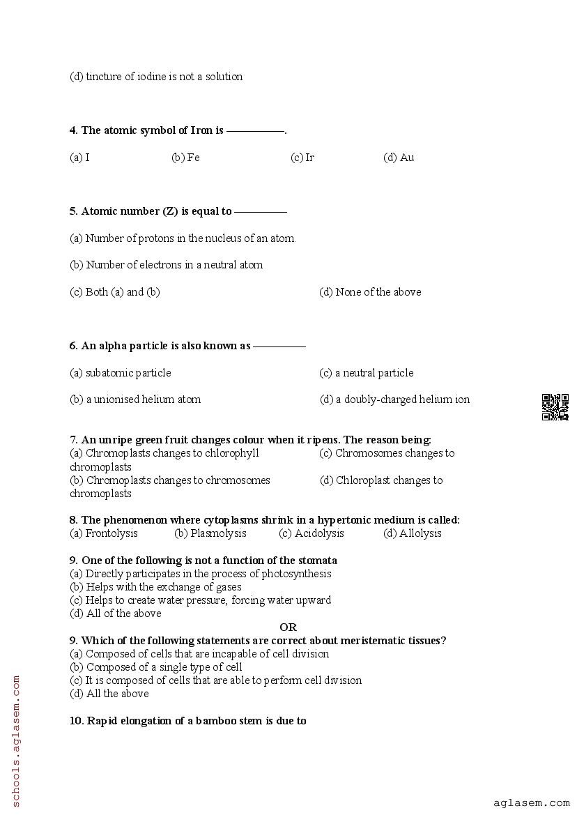 Class 9 Science Question Paper 2024 (PDF) - Download 9th Annual Exam ...
