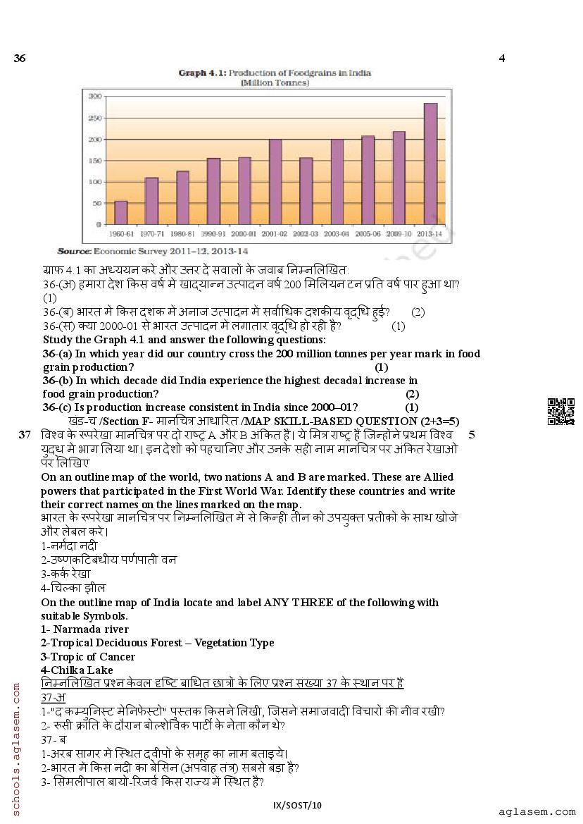 Class 9 Social Science Question Paper 2024 (PDF) - Download 9th Annual ...