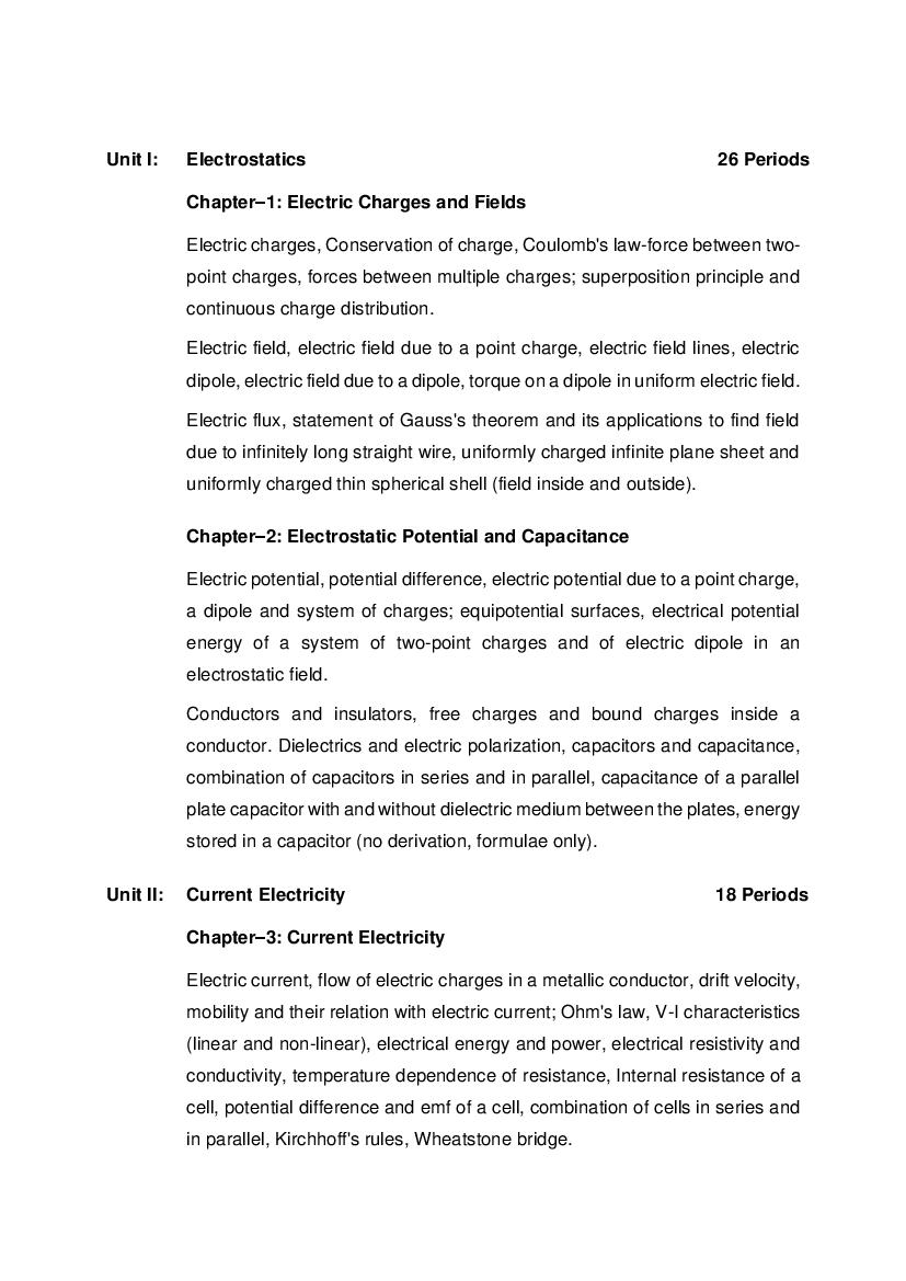 CBSE Class 12 Syllabus 2022 23 Physics Term 1 Term 2 CBSE Class 12 Syllabus 2022 23 Physics Term 1 Term 2