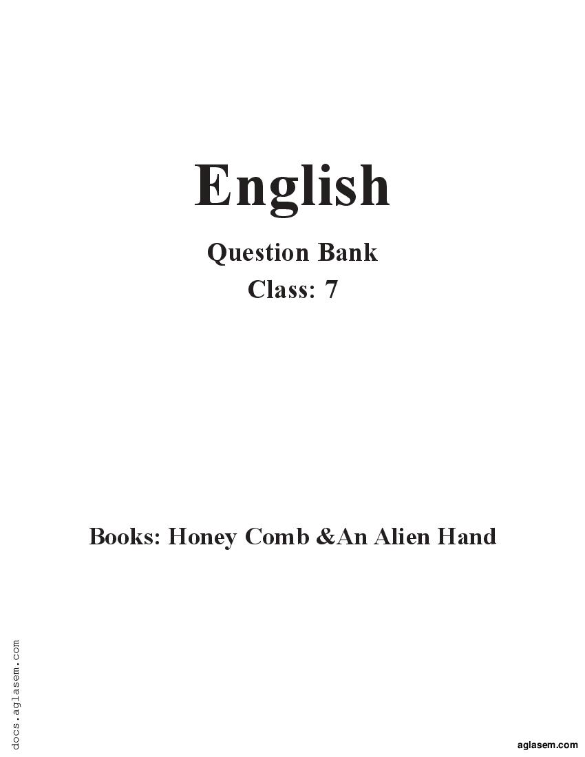 Class 7 Question Bank English