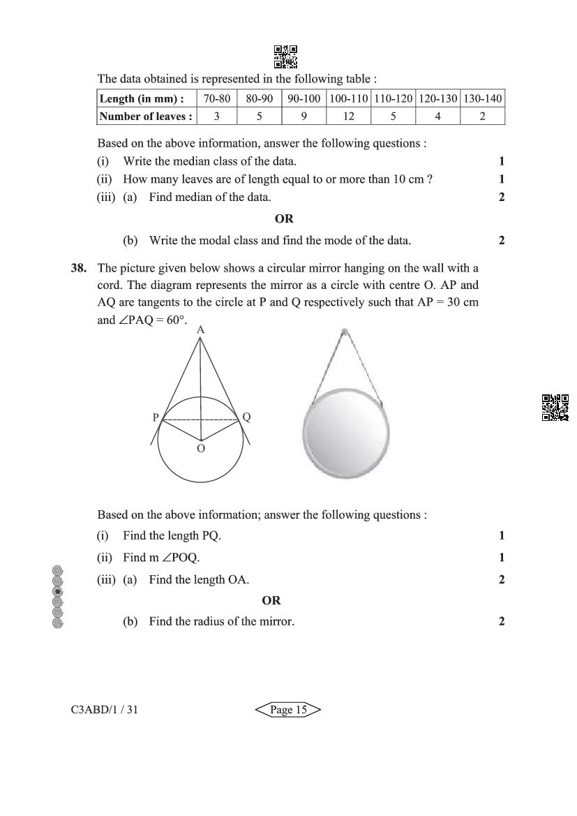Class 10 Maths Basic Question Paper 2024 (PDF) - Download 10th Annual ...