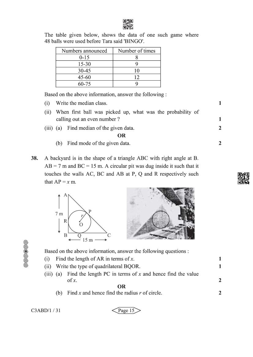 Class 10 Maths Standard Question Paper 2024 (PDF) - Download 10th ...