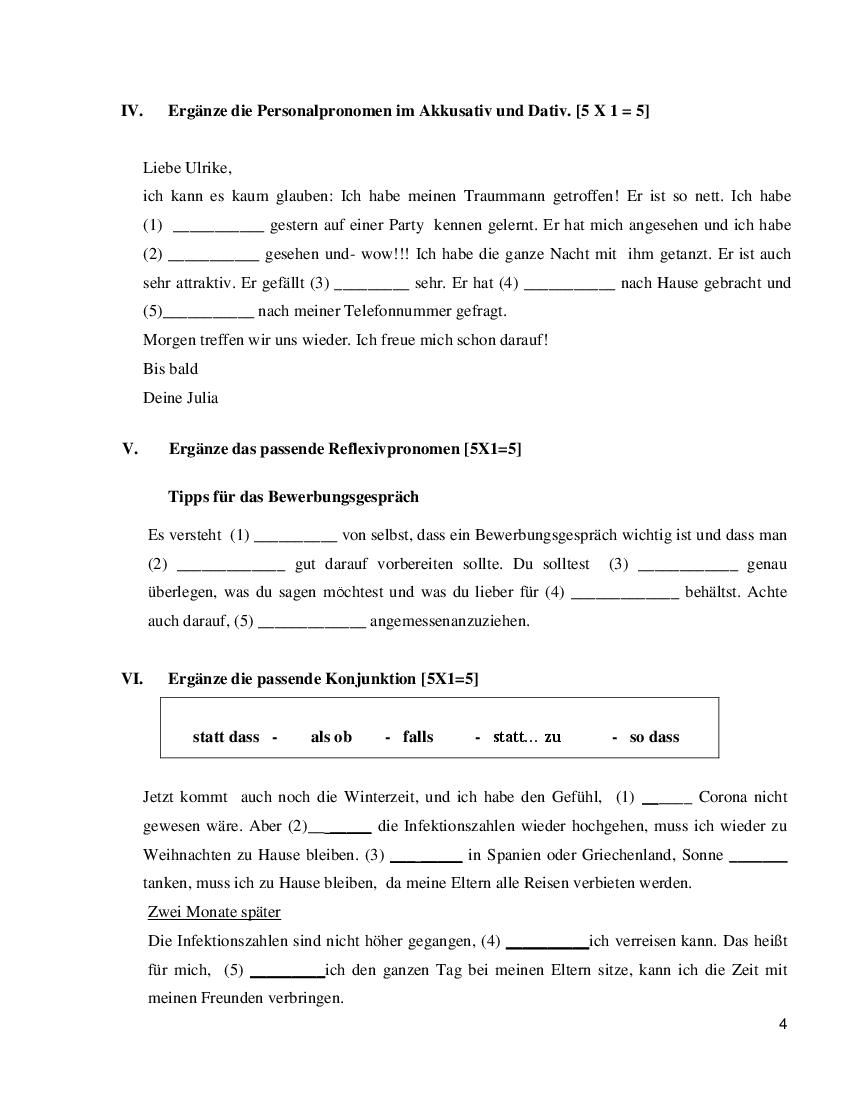 CBSE Sample Paper 2022 Class 12 German - Term 2, Term 1 PDF Download