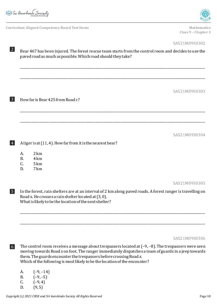 Class 9 Maths Competency Based Questions 2025 - Download PDF - AglaSem