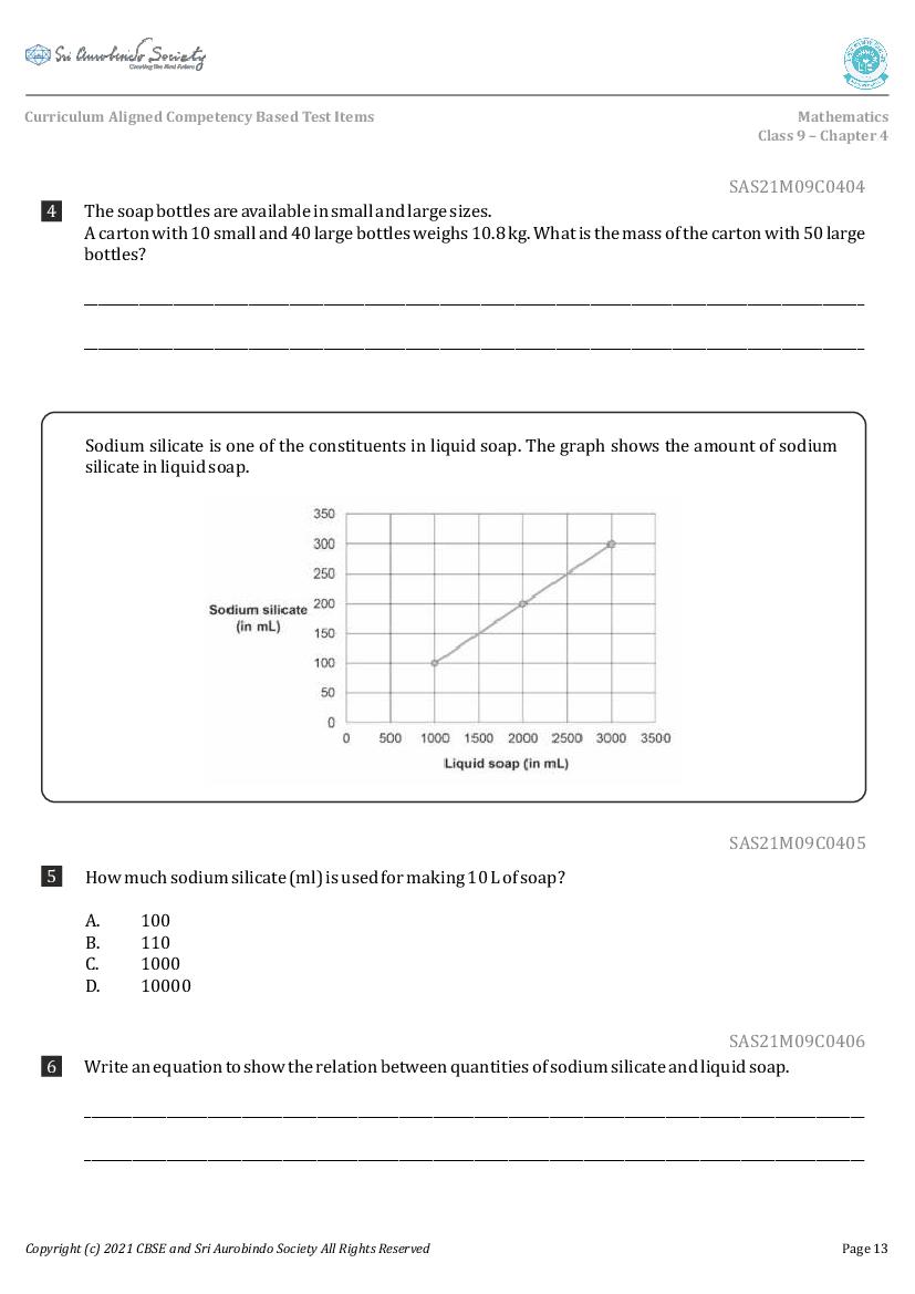 Class 9 Maths Competency Based Questions 2025 - Download PDF - AglaSem