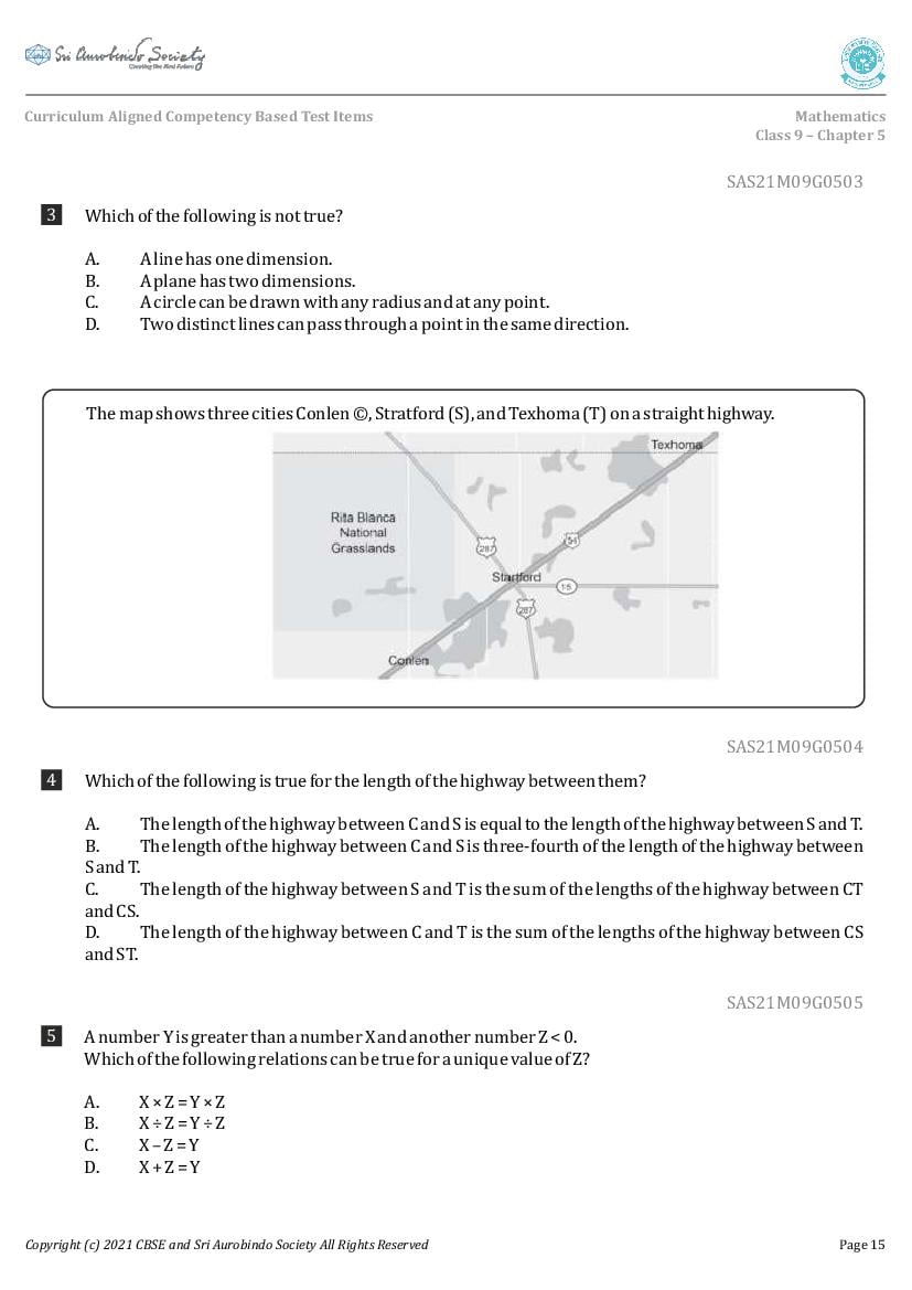 Class 9 Maths Competency Based Questions 2025 - Download PDF - AglaSem