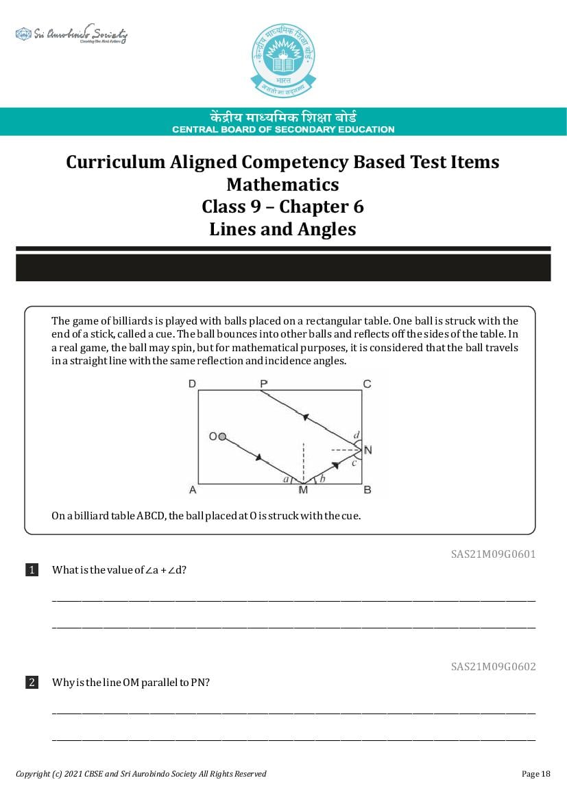 Class 9 Maths Competency Based Questions 2025 - Download PDF - AglaSem
