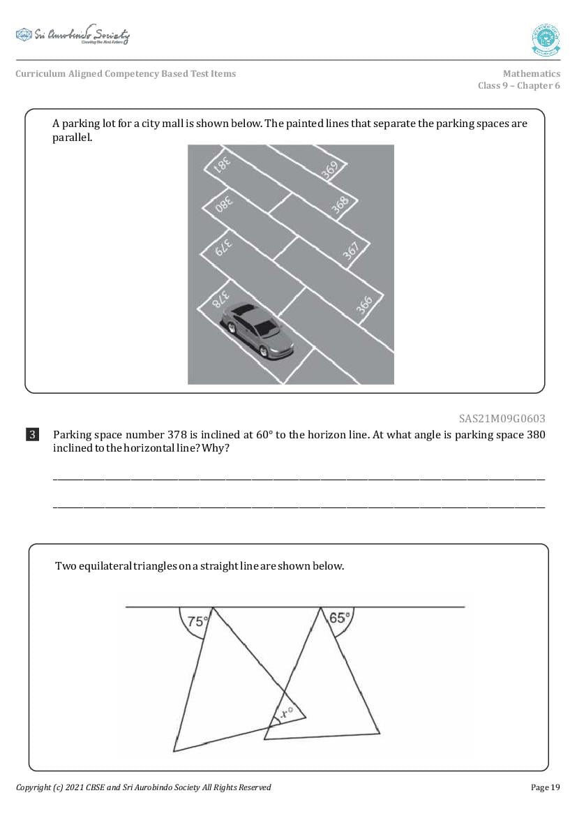 Class 9 Maths Competency Based Questions 2025 - Download PDF - AglaSem