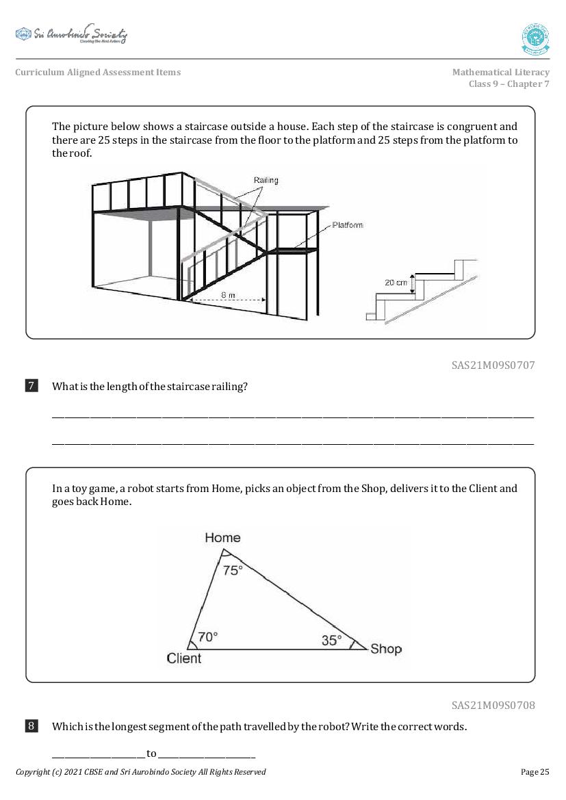 Class 9 Maths Competency Based Questions 2025 - Download PDF - AglaSem