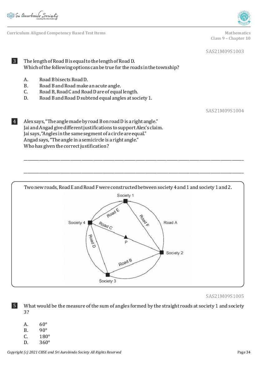 Class 9 Maths Competency Based Questions 2025 - Download PDF - AglaSem