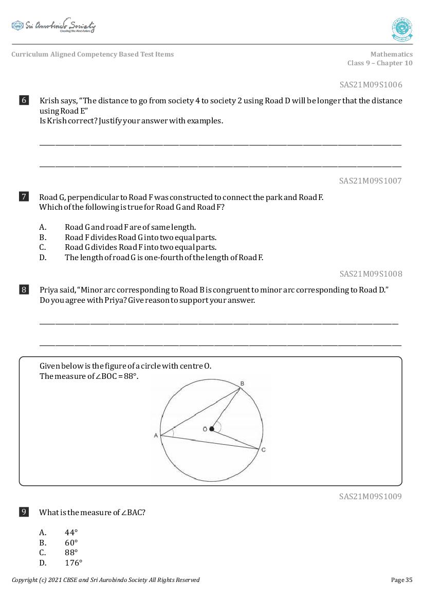 Class 9 Maths Competency Based Questions 2025 - Download PDF - AglaSem