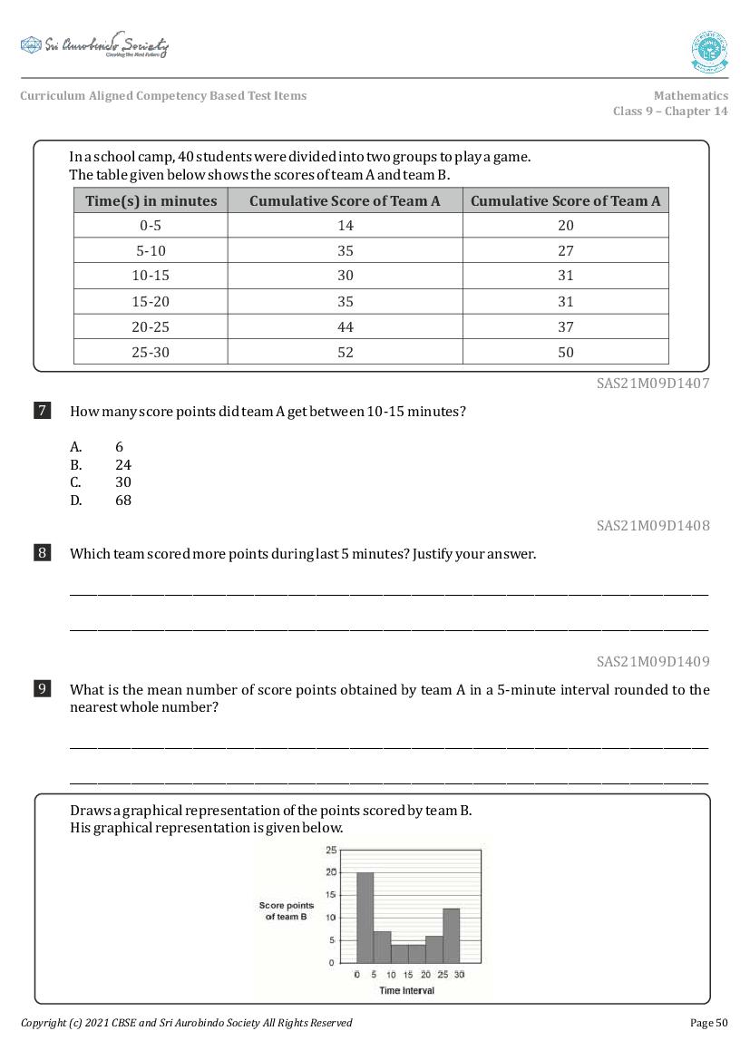 Class 9 Maths Competency Based Questions 2025 - Download PDF - AglaSem