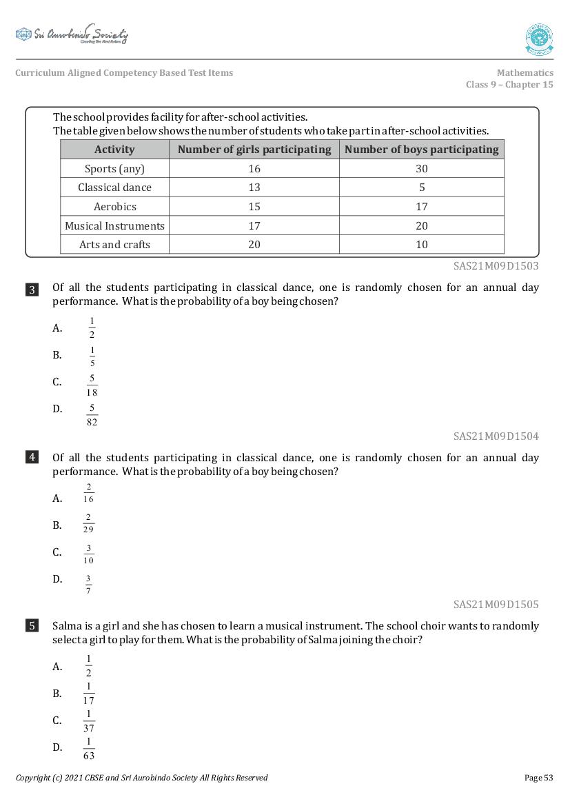 Class 9 Maths Competency Based Questions 2025 - Download PDF - AglaSem