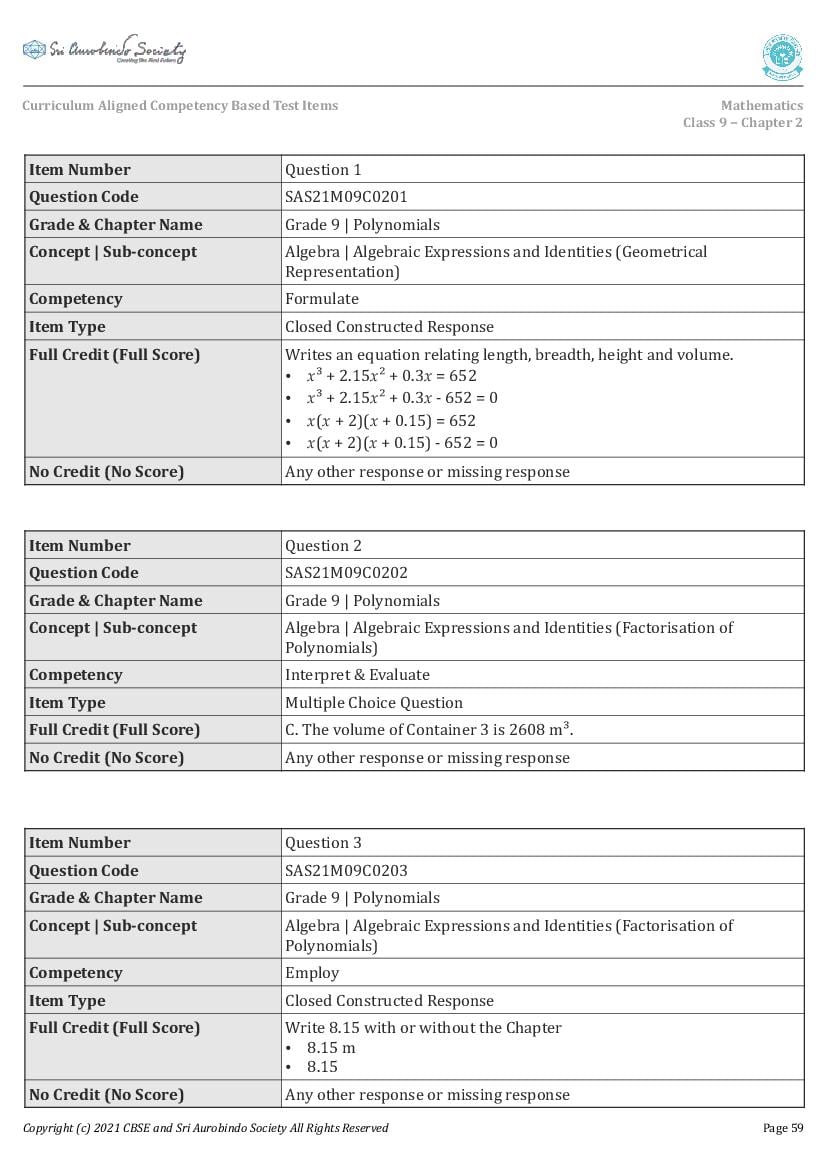 Class 9 Maths Competency Based Questions 2025 - Download PDF - AglaSem