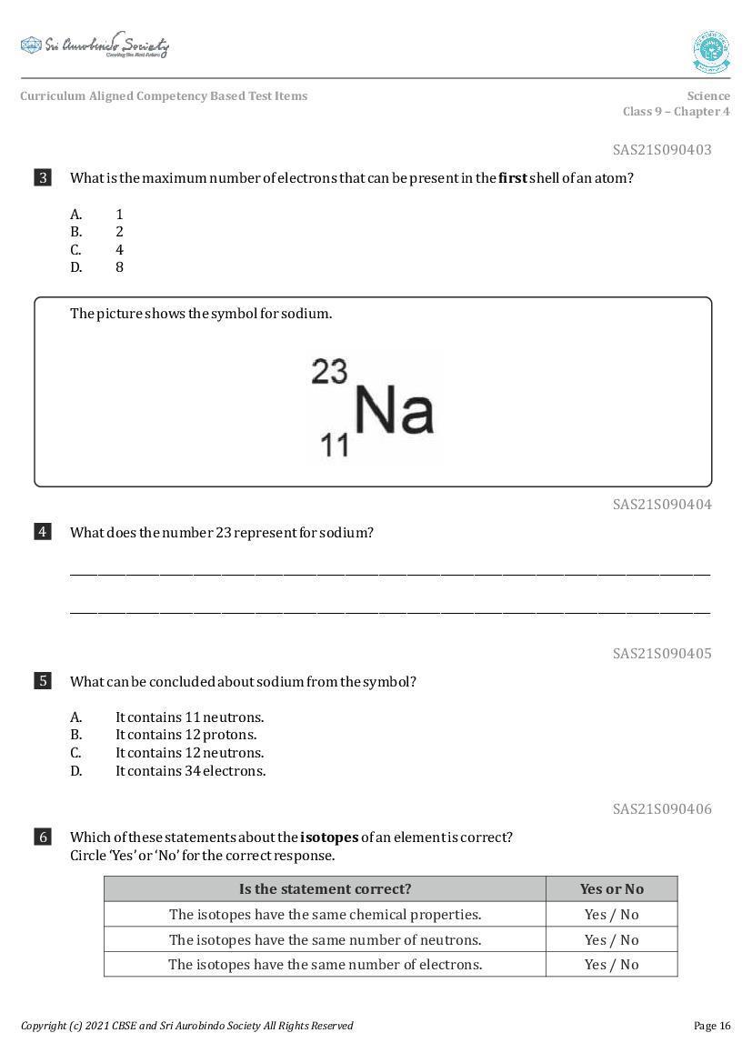 Class 9 Science Competency Based Questions 2025 - Download PDF - AglaSem