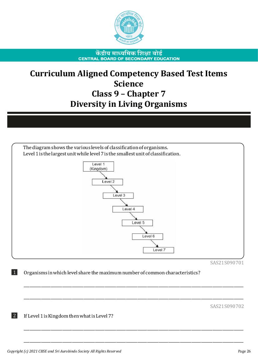 Class 9 Science Competency Based Questions 2025 - Download PDF - AglaSem