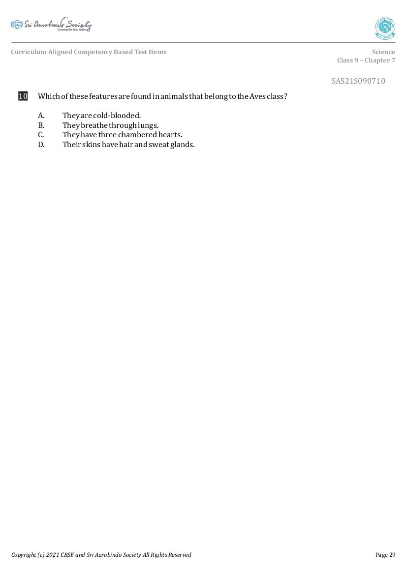 Class 9 Science Competency Based Questions 2025 - Download PDF - AglaSem