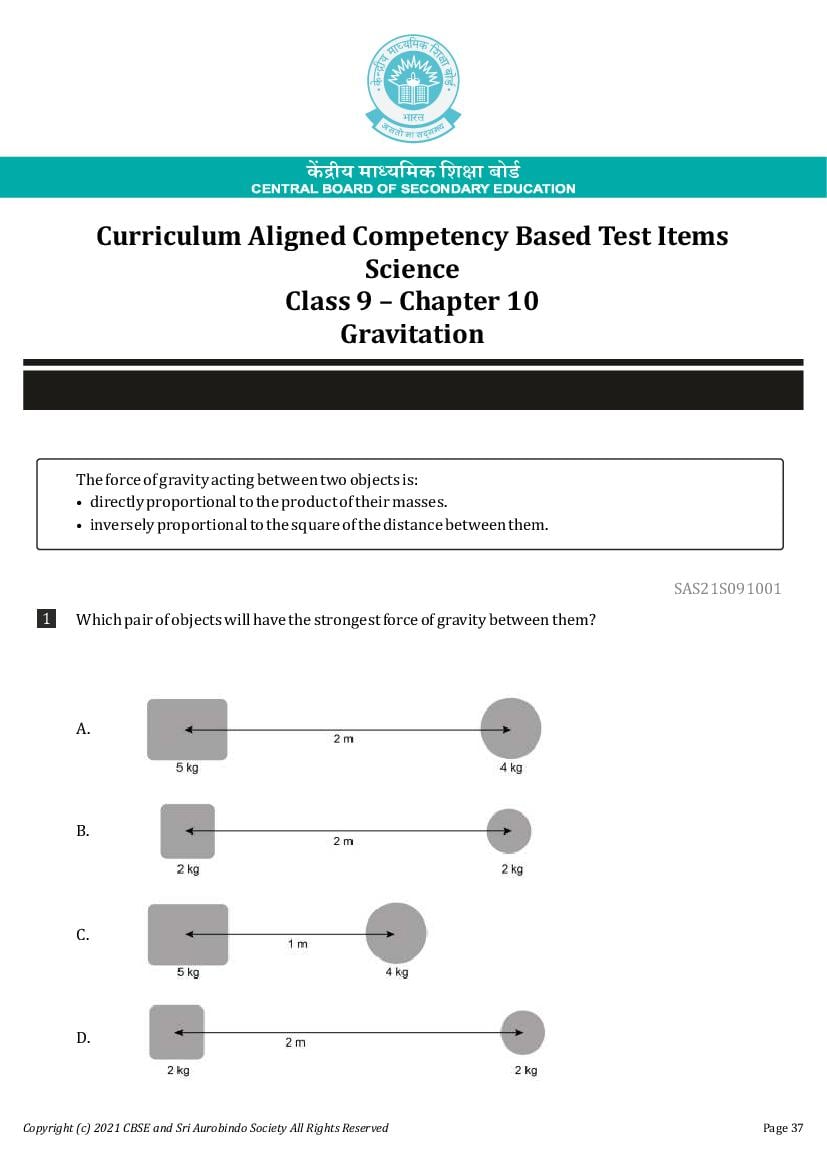 Class 9 Science Competency Based Questions 2025 - Download PDF - AglaSem