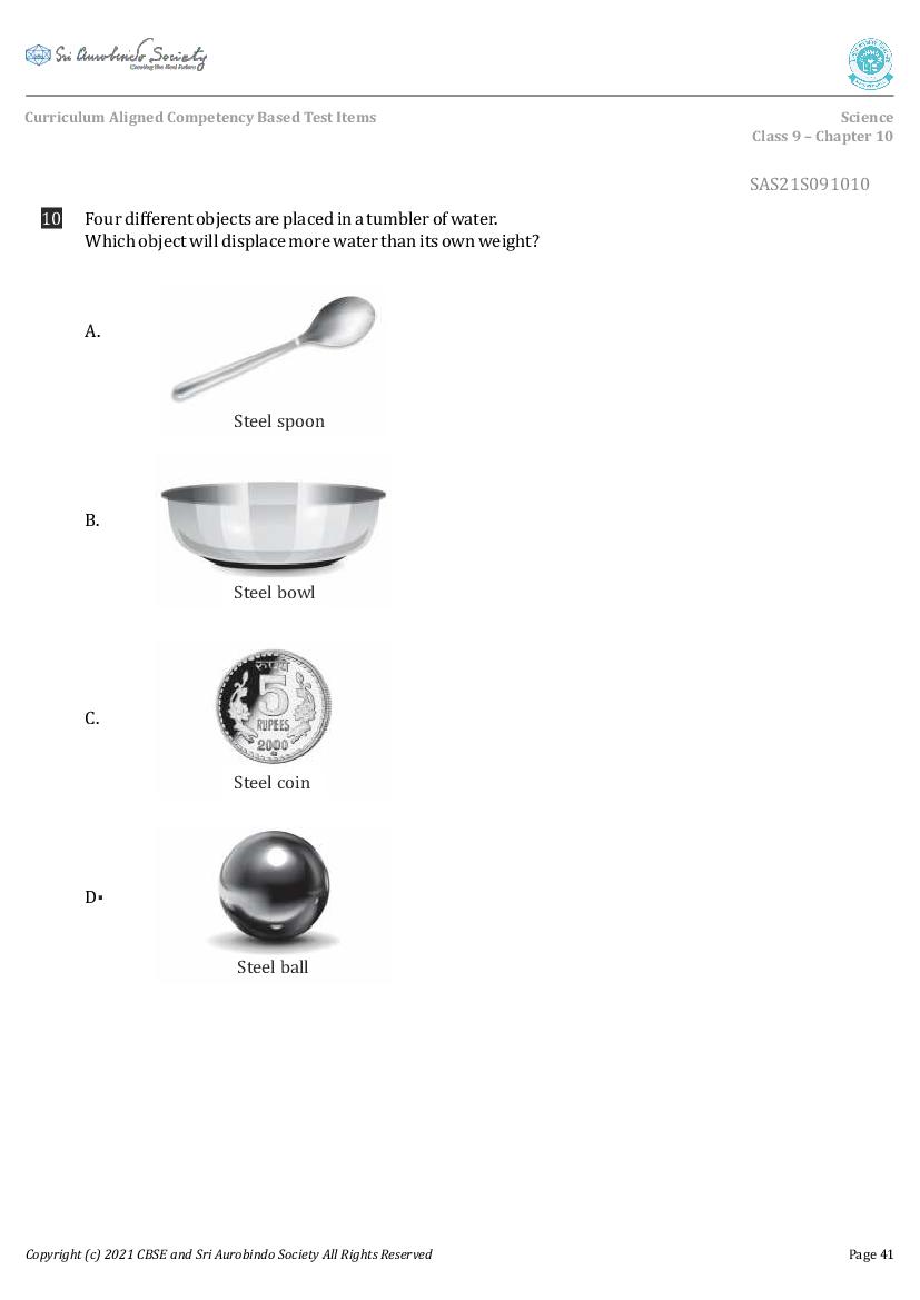 Class 9 Science Competency Based Questions 2025 - Download PDF - AglaSem