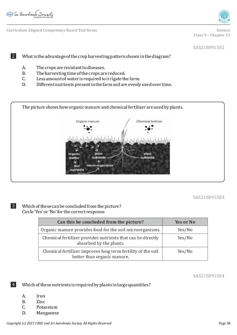 Class 9 Science Competency Based Questions 2025 - Download PDF - AglaSem
