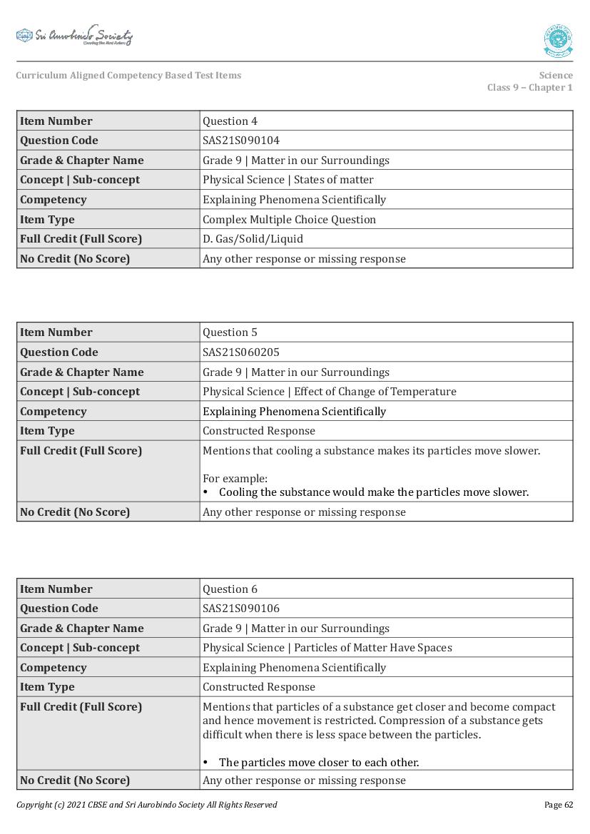 Class 9 Science Competency Based Questions 2025 - Download PDF - AglaSem