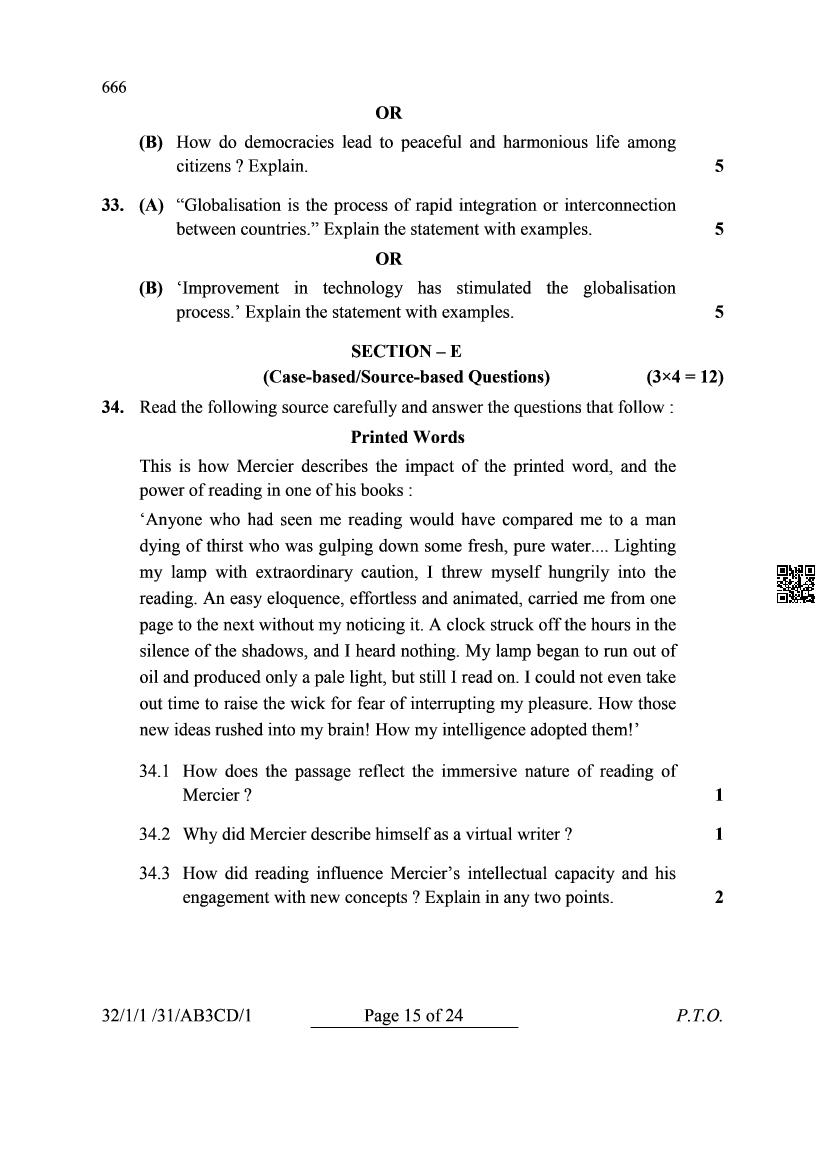 Class 10 Social Science Question Paper 2024 (PDF) - Download 10th ...