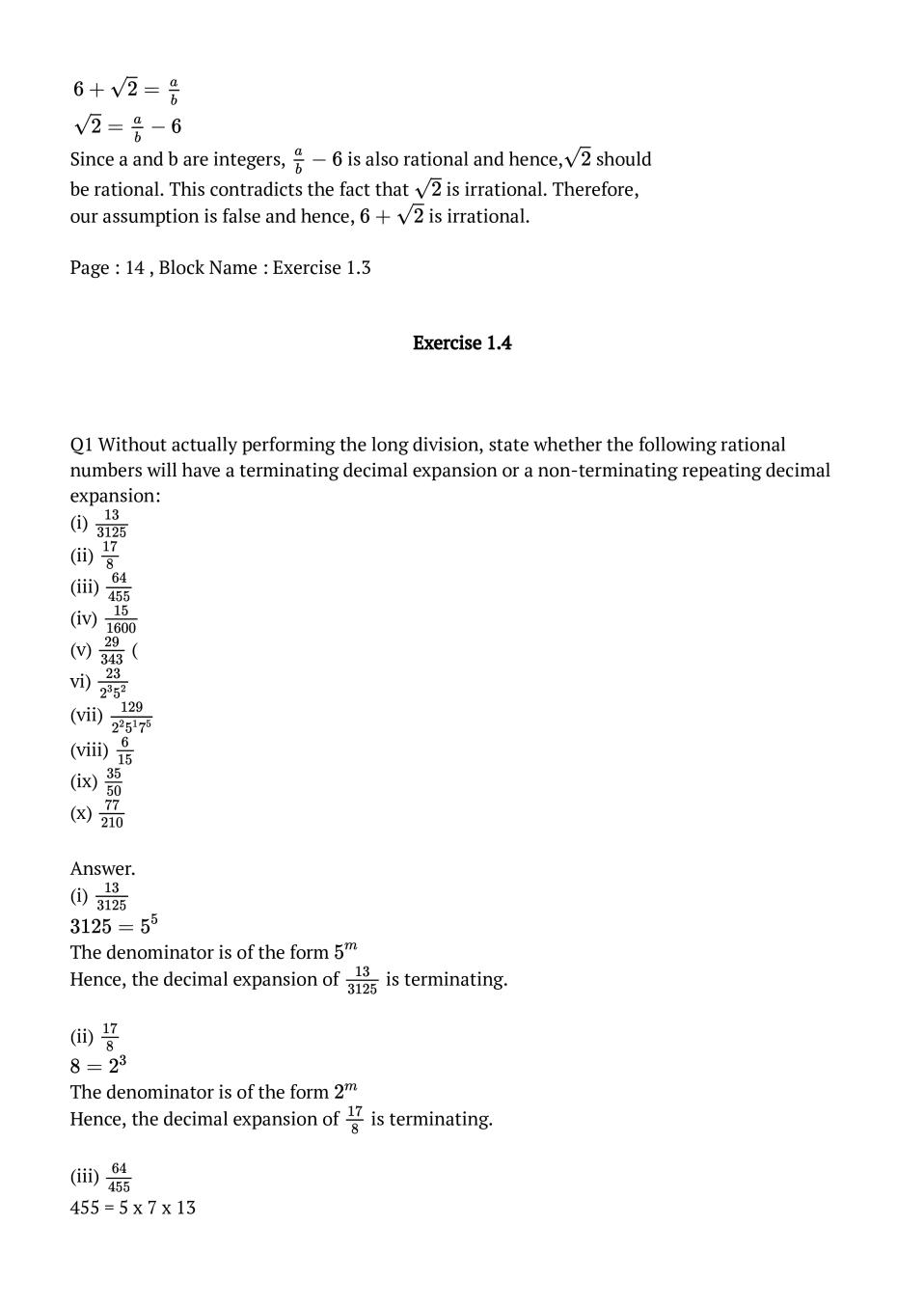 NCERT Solutions For Class 10 Maths Chapter 1 Real Numbers PDF 