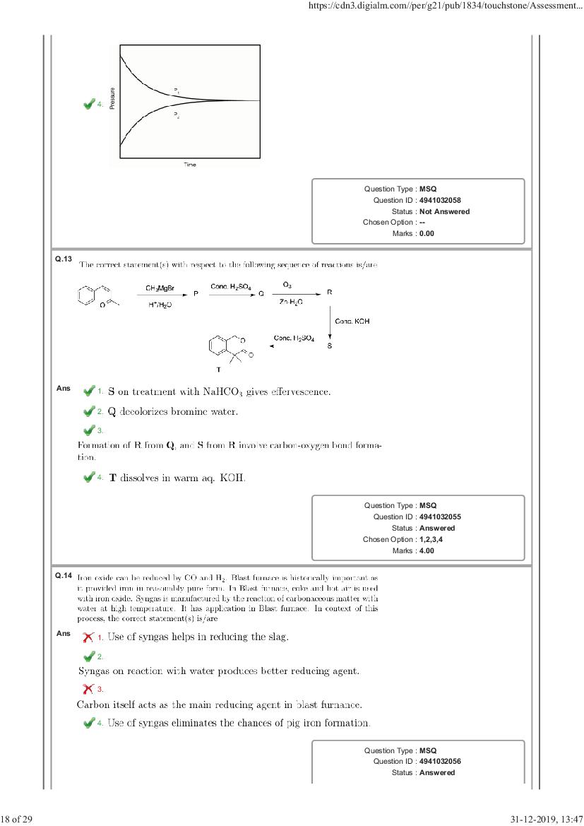 NEST 2019 Question Papers with Answers - AglaSem Admission