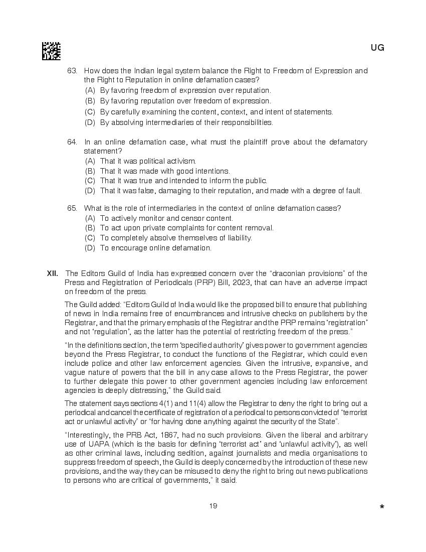 CLAT Question Paper 2024 Download Links: UG and PG Papers - AglaSem Admission