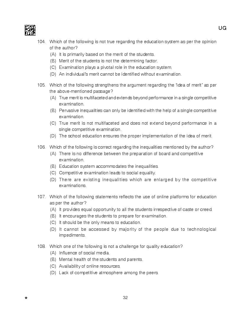 CLAT Question Paper 2024 Download Links: UG and PG Papers - AglaSem Admission